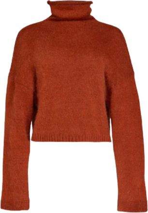 Weili Zheng Femme, Pulls, Brun, Taille: 40 FR Maglione Crop a Dolcevita Manica Ampia