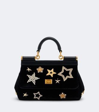 Dolce & Gabbana Verzierte Henkeltasche Sicily Small aus Samt