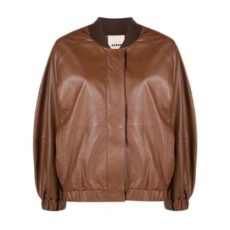 &Aacute;eron Braune Leder Bomberjacke - - Jackets - Damen - Braun - L