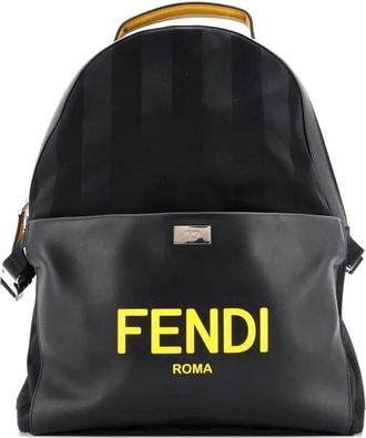Fendi Essential Pequin Nylon and Leather backpack - Noir