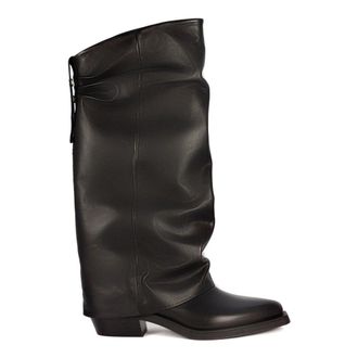 Ash Schwarze Lederstiefel Liam mit Riemen - - Shoes - Damen - Schwarzk - 38 EU