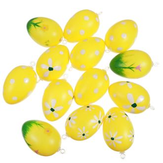 DOITOOL 20 St&uuml;ck Plastikeier Osteranh&auml;nger 4x6cm H&auml;ngende K&uuml;nstliche Ostereier Deko f&uuml;r Osterfest Wetterbest&auml;ndig Bunt Party Accessoires f&uuml;r Zuhause und Garte