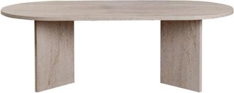 Hanah Home Table basse en bois Sable - 60 x 119 x 40 cm - Travertin