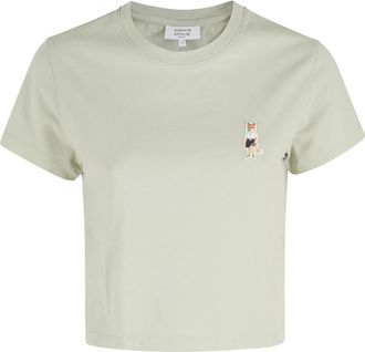 Maison Kitsun&eacute; Femme, Tops, Vert, Taille: 40 FR Dressed Fox Baby Tee-Shirt