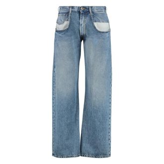 Maison Margiela Straight-leg Jeans mit Kontrasteins&auml;tzen - - Jeans - Damen - Blau - S