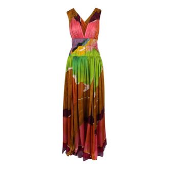 Ulla Johnson Langes Satinkleid mit &uuml;berkreuztem R&uuml;ckenausschnitt - - Dresses - Damen - Mehrfarbig - M