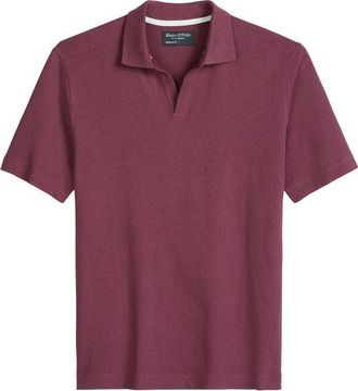 Marc O'Polo Herren Poloshirt aus Baumwoll-Leinen-Mix