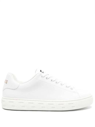 Versace Baskets en cuir &agrave; imprim&eacute; Greca