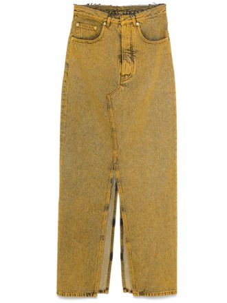 Maison Margiela jupe en jean à coupe longue - Jaune