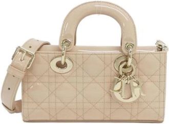 Dior Sac bandouli&egrave;re Pre-owned Lady D-Joy en cuir verni - Femme - Pre-owned - Beige - Taille: ONE Size