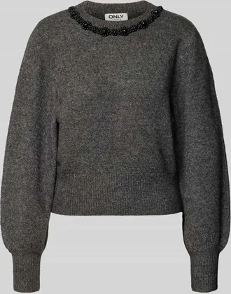 Only Regular Fit Pullover mit Strasssteinbesatz Modell ELSA