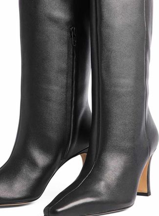 NA-KD Bottes montantes en cuir avec bout pointu - Noir