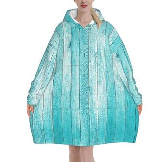 Generic Couverture &agrave; capuche surdimensionn&eacute;e en bois textur&eacute; pour hommes, adolescents, femmes, polaire sherpa