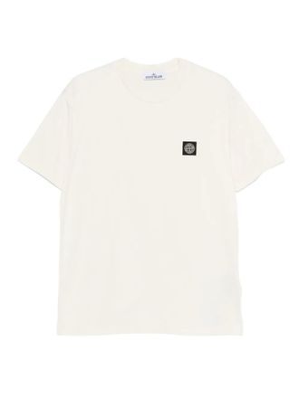 Stone Island logo-patch T-shirt - Tons neutres