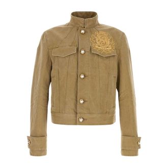 Burberry Homme, Vestes, Beige, Taille: L Khaki Denim Jacket