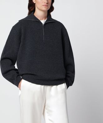 R&oacute;he Pullover aus Wolle und Kaschmir in Anthrazitgrau