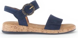 Gabor Blaue Samtsandalen - - Shoes - Damen - Blau - 38 1/2 EU
