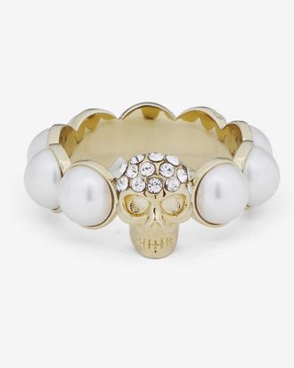 Alexander McQueen Skull and Pearl Ring - Item 836481J16PP1953