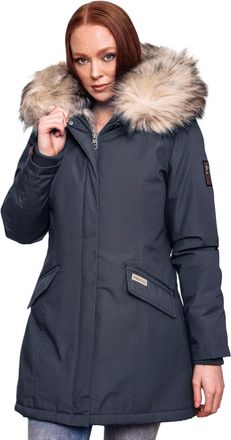 Navahoo Damen Winter Jacke Parka Mantel Winterjacke warm Kunstfell Premium B669 [B669-Christa-Navy-Gr.XS]