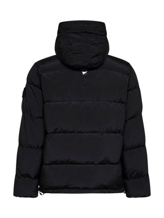 Stone Island Mens Hooded Down Jacket Nylon Metal Black Polyamide Padded &