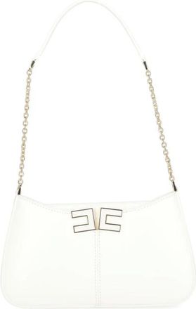 Elisabetta Franchi Femme, Sacs, Beige, Taille: ONE Size Logo Chain Shoulder Bag