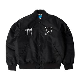 by Parra Club Not 1976 Satin Bomber Jacket - - Jackets - Herren - Schwarzk - XL