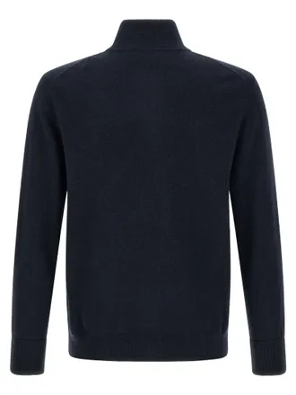 Ballantyne Diamond Intarsia Cardigan - Navy