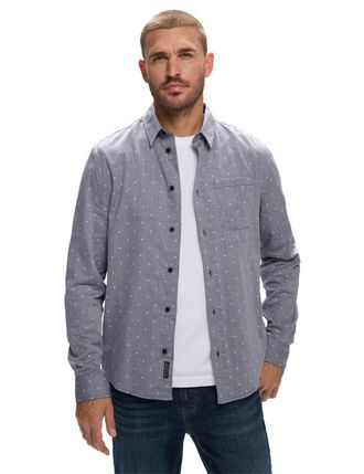 Street One Men Herren Gemustertes Herringbone Hemd