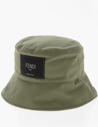Fendi Canvas Bucket Hat with Logo Patch size L