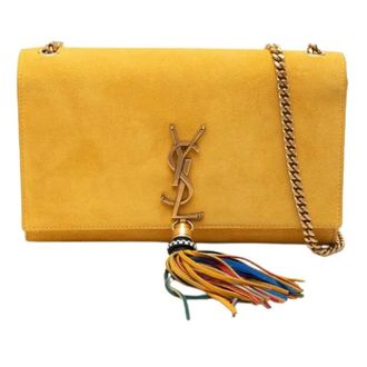 Saint Laurent Sac bandouli&egrave;re Kate en daim Pre-owned - Femme - Pre-owned - Jaune - Taille: ONE Size