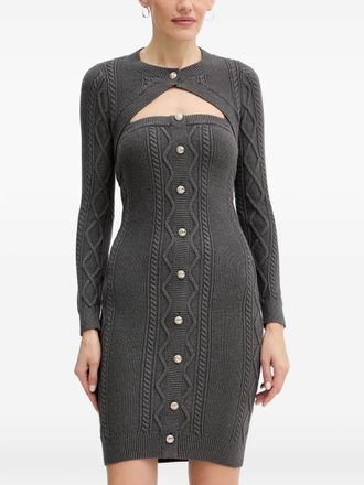 Guess Co robe courte en maille torsad&eacute;e - Gris