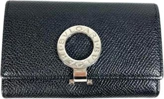 Bulgari unisex, Pre-owned, Noir, Taille: ONE Size Porte-cl&eacute;s en cuir Pre-owned