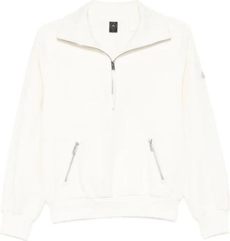 Moose Knuckles Femme, Sweatshirts et sweats &agrave; capuche, Blanc, Taille: 40 FR Pull Quarter Zip Mix Media