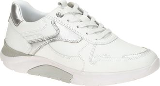 Gabor Schn&uuml;rschuh Gabor RollingSoft Schuhe wei&szlig; silber Glattleder 86.925.51