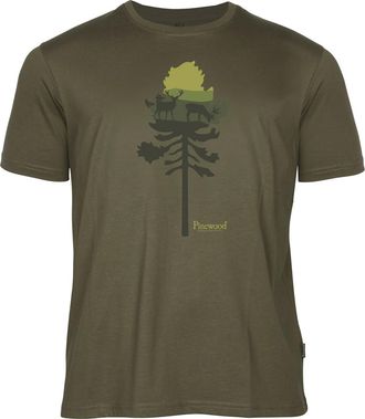 Pinewood 5449 Finnveden Recycled Outdoor T-Shirt Olive Melange Pine Tree (769) XXXL