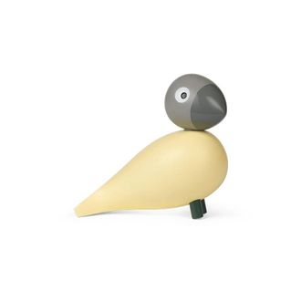Kay Bojesen Birds Year Bird Bella 2025 Holzfigur, cremefarben und grau, 12,4 cm H