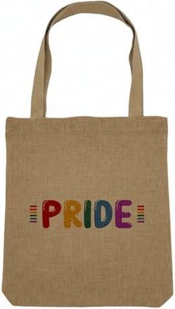 Fabulous Sac Shopping Tote Bag Aspect Lin - Pride Multicolore LGBTQ+ Gay Lesbien - Sac de Courses Toile Epaisse 360g Beige Naturel Cabas Port&eacute; Epaule Solide Im