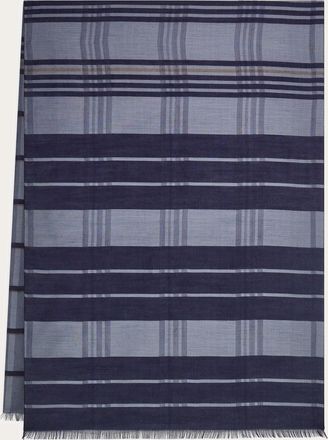 Ferragamo Herren Stola mit Check-Muster Blau
