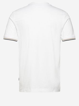 HUGO BOSS Logo-Striped Cotton T-Shirt - White