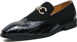 Generic Mocassins de luxe Penny Mocassins tendance &agrave; enfiler pour homme, Noir, 41 1/3 EU