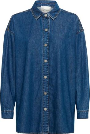 MY ESSENTIAL WARDROBE Femme, Blouses et Chemises, Bleu, Taille: 44 FR Chemise en denim &agrave; manches longues