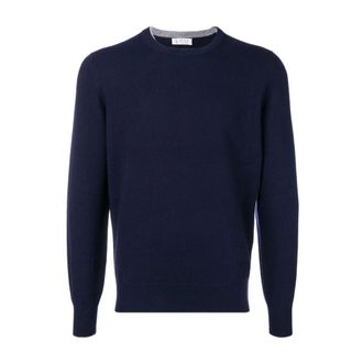 Brunello Cucinelli Homme, Pulls, Bleu, Taille: 3XL Pull en maille c&ocirc;tel&eacute;e cachemire