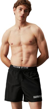 Calvin Klein Herren Badeshorts Medium Double Mittellang, Schwarz (Pvh Black), S