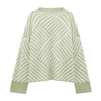 someday Rundhals-Strickpullover - - Knitwear - Damen - Gr&uuml;n - S
