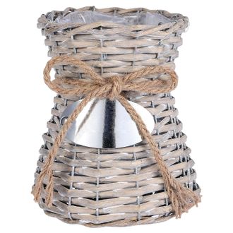 TOPBATHY Handgefertigter Bambus blumenkorb mit Pe Folie Wasserdichter Vintage Blumenhalter und Praktischer Aufbewahrungskorb f&uuml;r Tischdekoration Kreatives Retr