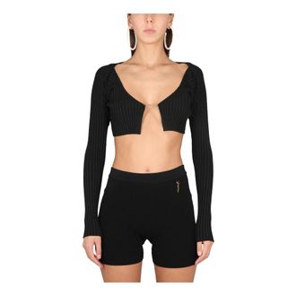 Jacquemus La Maille Pralu Cropped Cardigan - - Knitwear - Damen - Schwarzk - L