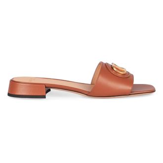 Valentino Garavani Leder Sandalen mit Eckiger Zehenpartie - - Shoes - Damen - Braun - 37 EU
