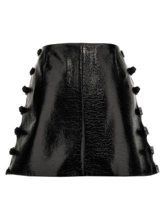 Courr&egrave;ges Vinyl Miniskirt - Black