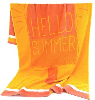 Heimtexland Strandtuch Soft Velours Badetuch Sommer Handtuch 90 x 160 cm Duschtuch saugstark Frottier 100% Baumwolle Oeko-TEX Typ907 EIS gelb - 1 Stück