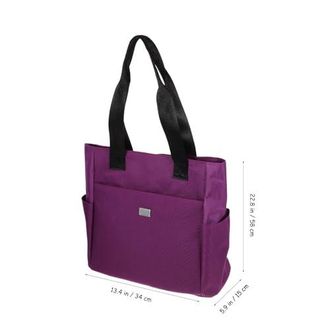 Hemoton Paquet Fourre-Tout Grosse Capacit&eacute; pour Femme en Toile Oxford R&eacute;sistante Paquet &agrave; Main Violet Multifonction Poches Multiples pour Shopping Travail et 